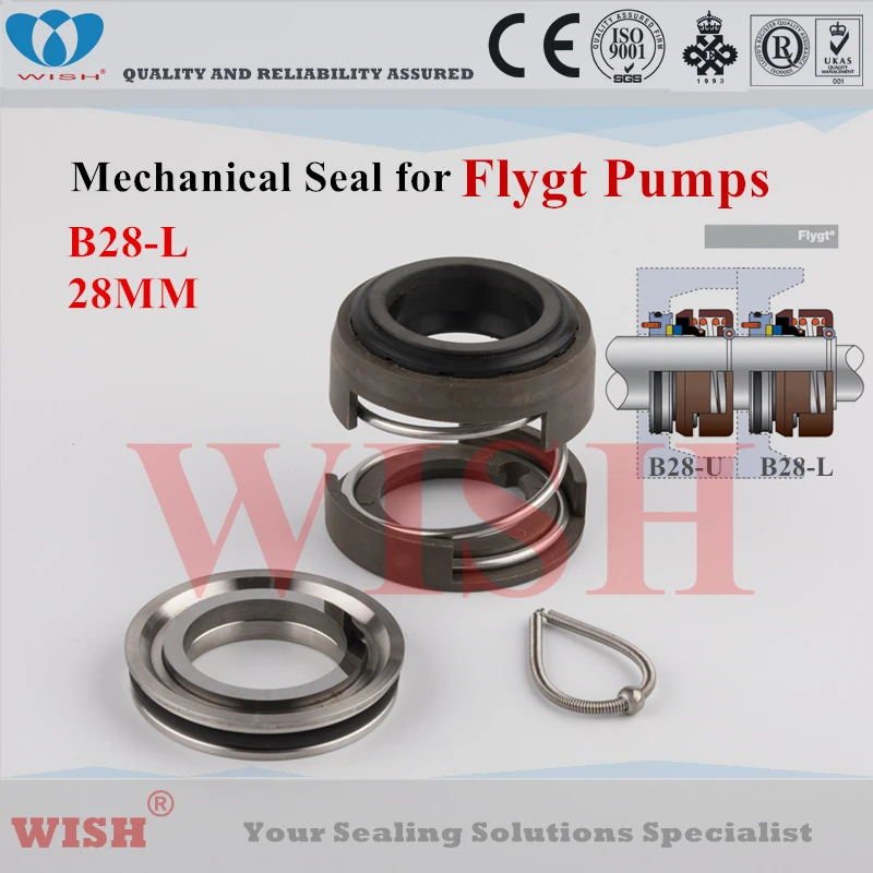 28mm upper + lower mechanical seal /Flygt and Grindex pump code 3101 ...