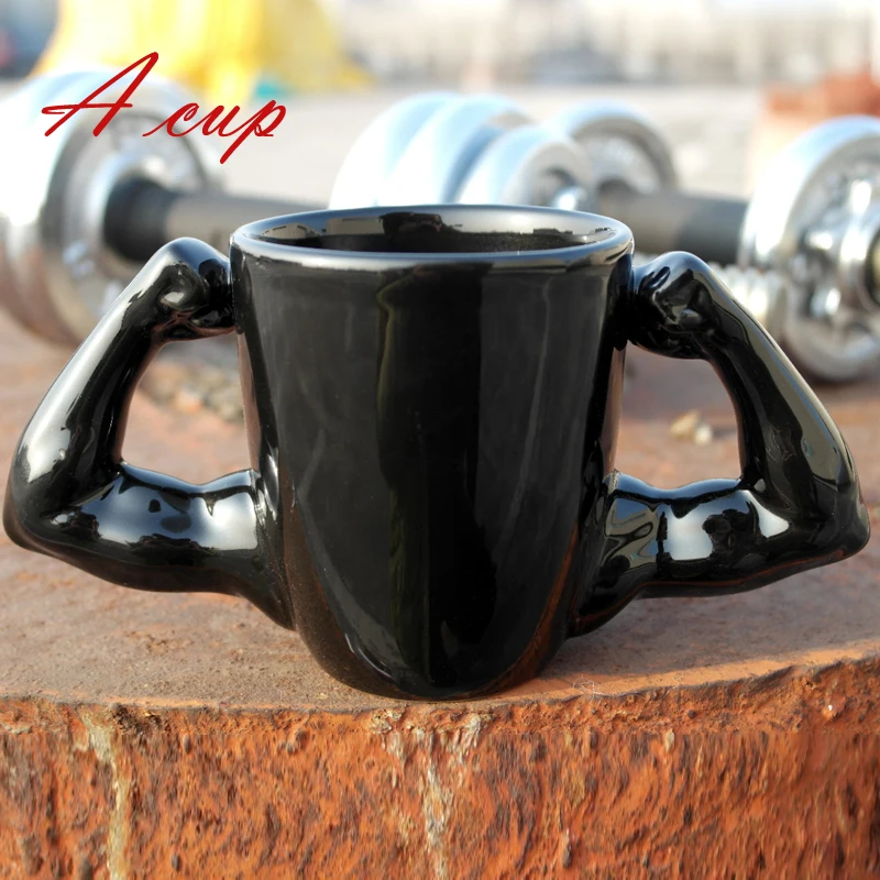 Muscle Couple Cups Simple Ceramic Cups Funny Mug Handle Drinkware ...