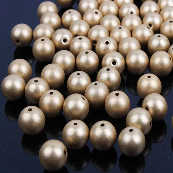 100pcs-Matt-Gold-Color-Imitation-Pearls-Acrylic-Beads-for-Jewelry ...