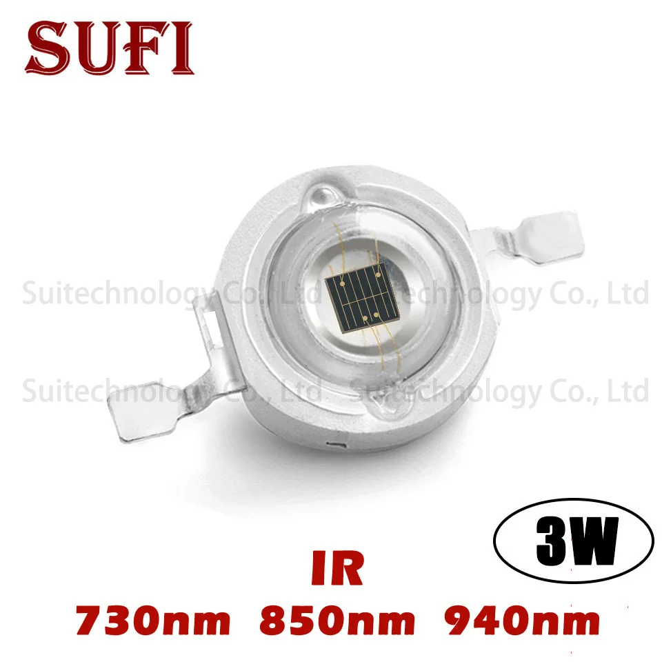 High Power Led Chip Ir 730nm 850nm 940nm 3w Led Beads Emitter Light