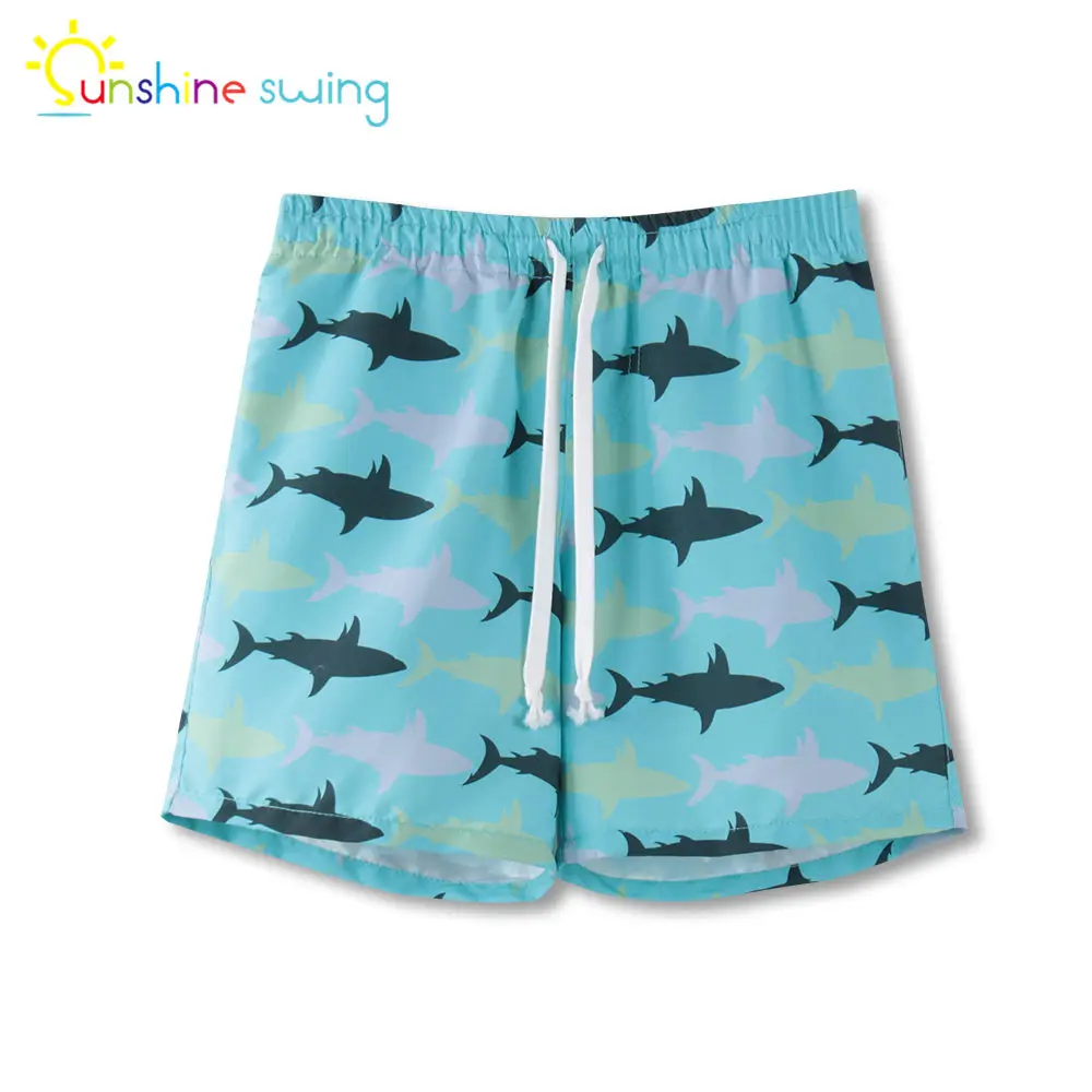 Sunshine Swing Summer Casual Cartoon Fish Print Boys Shorts Girls Beach ...