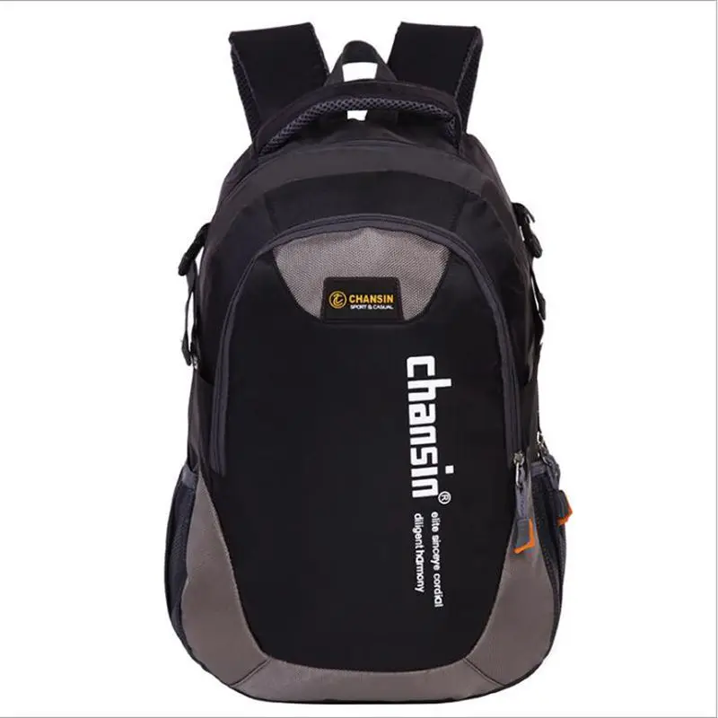 Chansin Korean color block lover men and women computer backpack bag ...