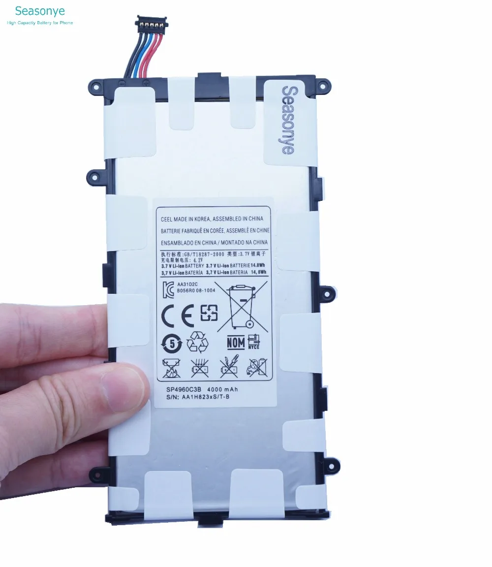 Seasonye 4000mAh SP4960C3B Tab Replacement Battery For Samsung Galaxy ...