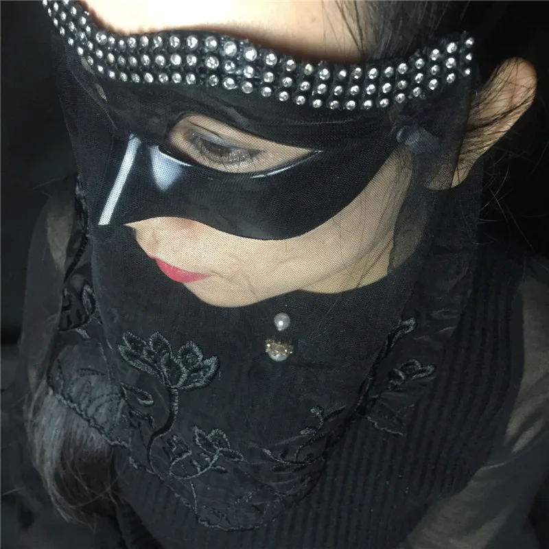 Lady Black Sexy Lace Mask Appeal High end Embroidery Lace Exaggerated ...