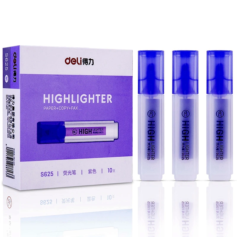 10PCS/BOX Deli S625 Highlight pen Highlighter nite writer pen marker 6 ...