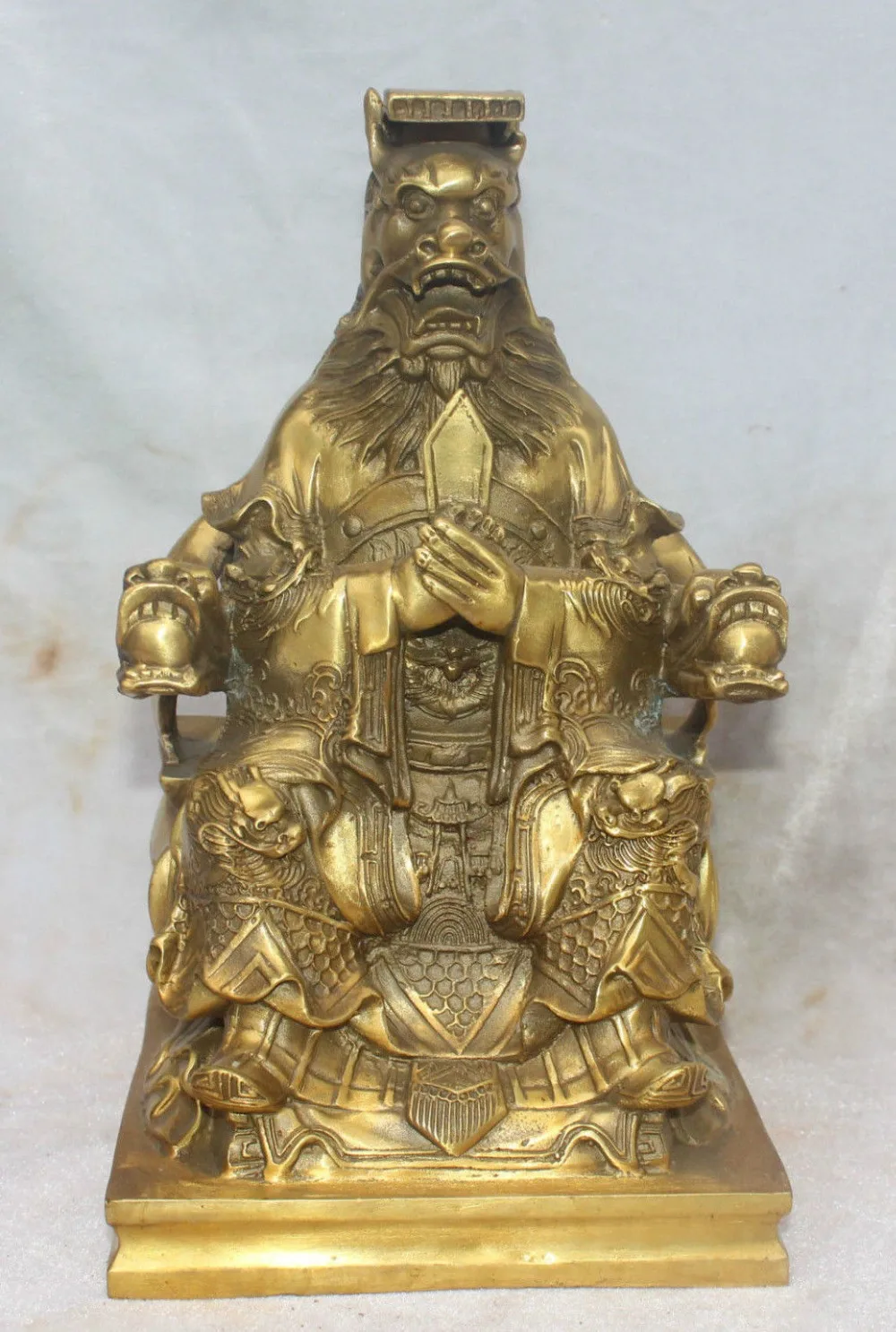 bir 004142 12" Chinese Myth Bronze Seat Dragon King Lord God of Rain ...