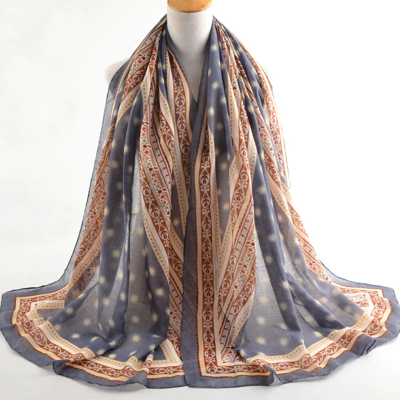 Za 2017 bufanda de viscosa de algodón, hijab musulmán, chales y ...