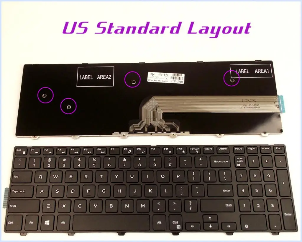 US-English-Layout-Keyboard-for-Dell-Inspiron-15-5000-0KPP2C-MP-13N7 ...