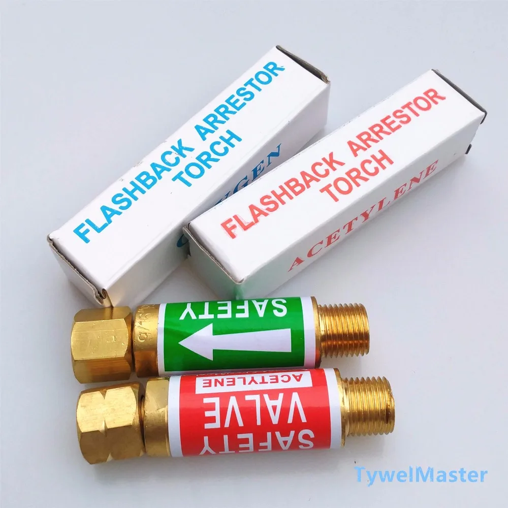 Flashback Arrestor 1 Pair Torch Mount 9/16"x18R.H Oxygen CGA022 & 9/16 ...