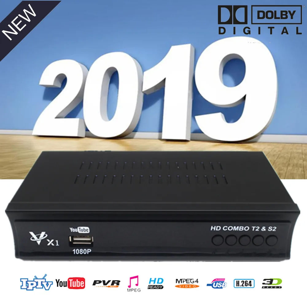 DVB T2 S2 receiver hd digital terrestrial tv tuner support Dolby WIFI ...