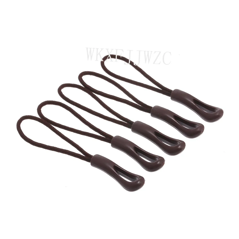 20pcs Coffee Zipper Pulls Strong Hollow Nylon Cord with Rubber Gripper ...
