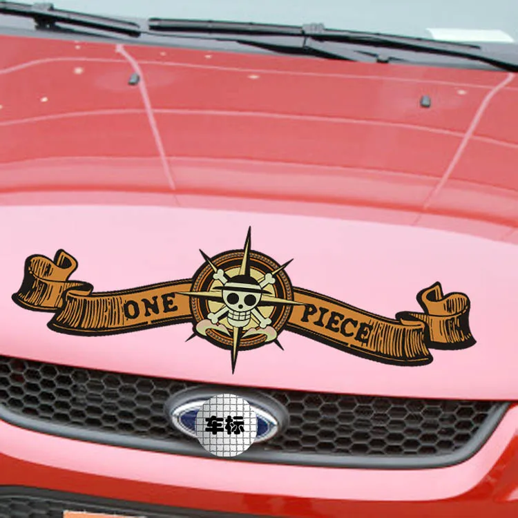 Car Stickers One Piece Pirates Skulls Cartoon Creative Decals For