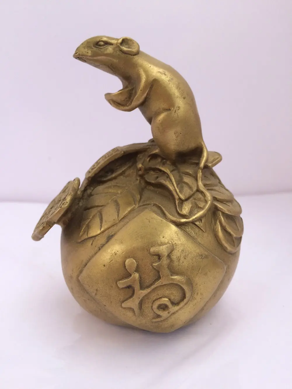 antique antiques chinese brass carre Zodiac Rat statue|statue|statue ...