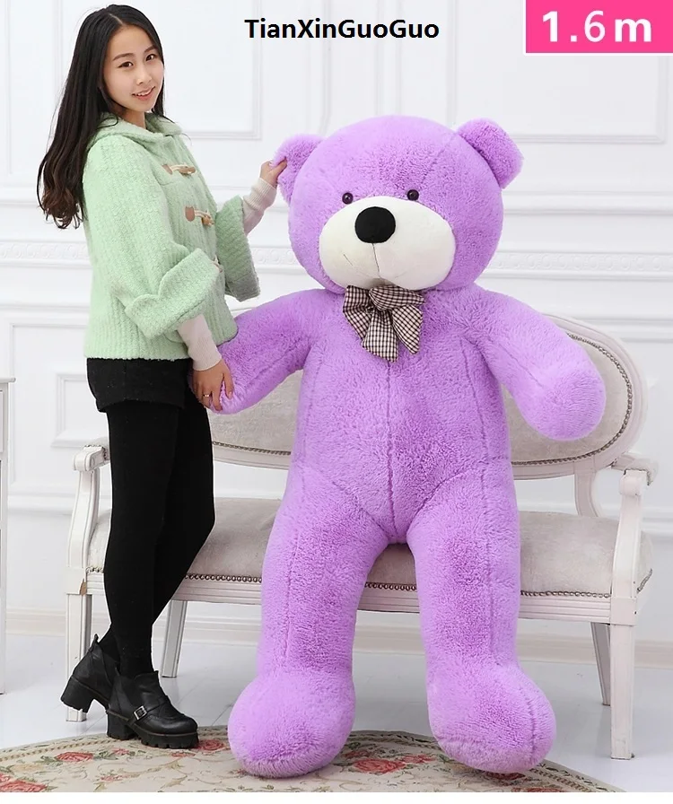 New Arrival Fillings Toy Purple Teddy Bear Plush Toy Bowtie Bear Large ...
