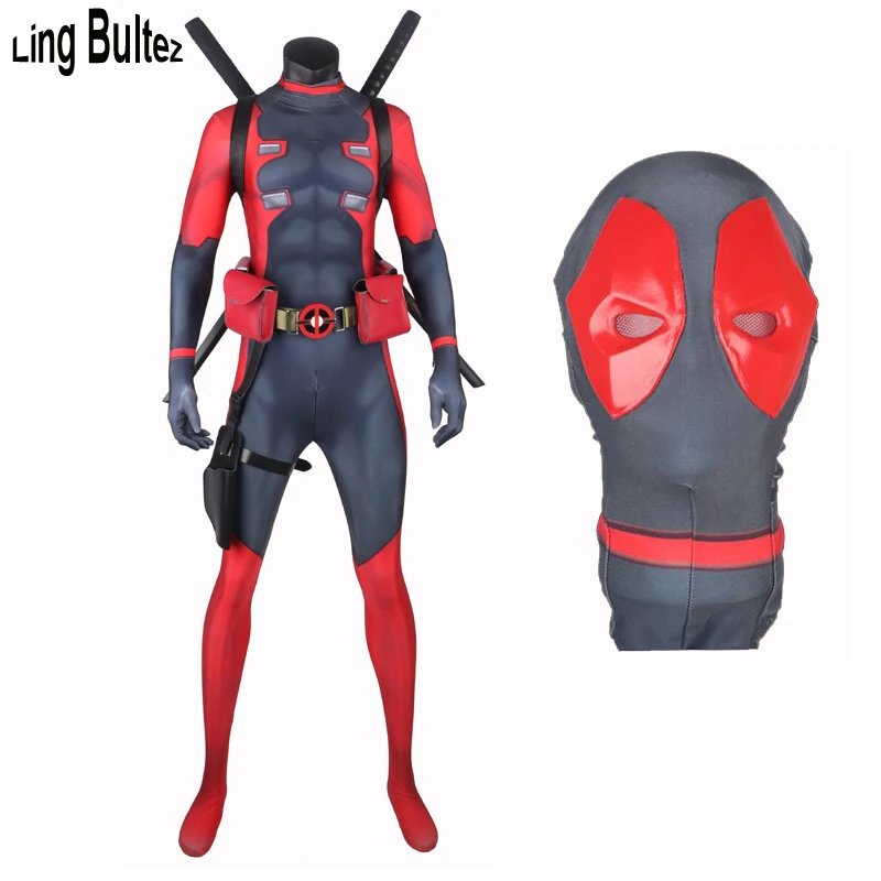Ling Bultez Kualitas Tinggi Deadpool Kostum Komik Deadpool Zentai Suit ...
