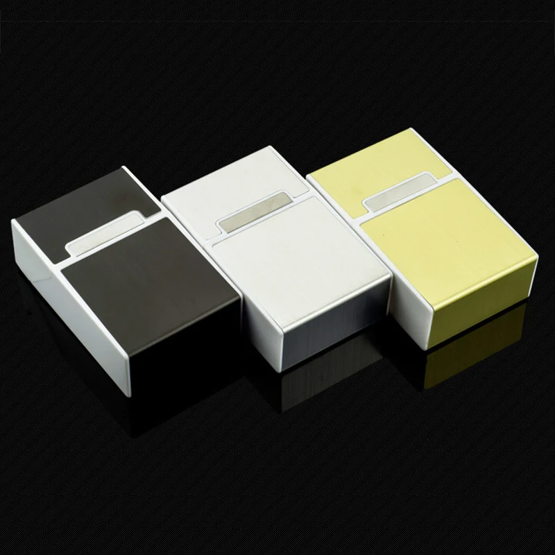 al Cigarette case Aluminum Box Metal Pocket Cigarettes Case Automatic ...