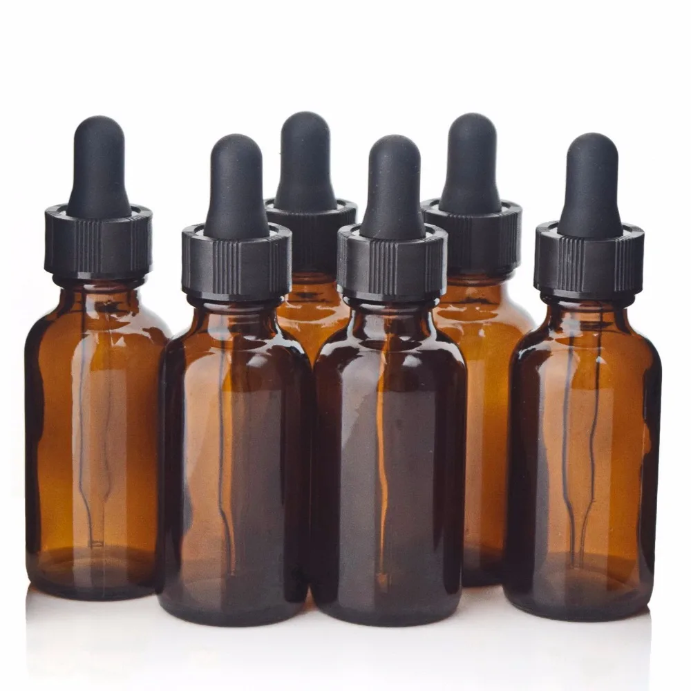 6 X 1 Oz New Empty 30ml Amber Glass Dropper Bottles W Glass Eye 6 X 1 Oz New Empty 30ml Amber Glass Dropper Bottles W Glass Eye
