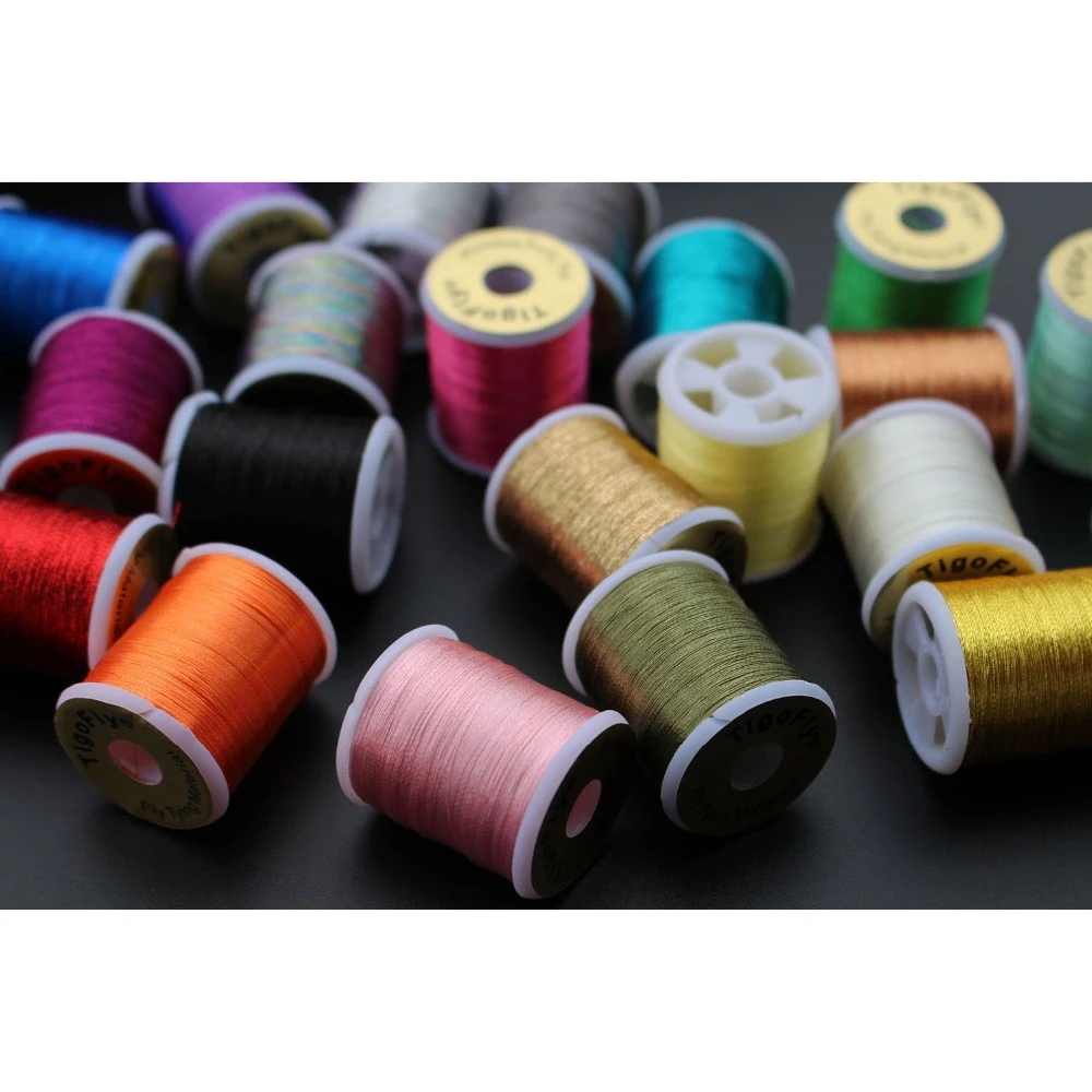 Tigofly 20 assorted colors Small Glitter Tinsel 150D Thread 40 yards ...