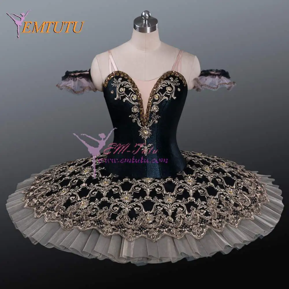 Adult Professional Tutus Black Gold Professional ballet tutu Costume ...