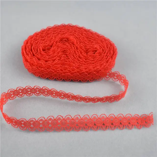 10 yards of beautiful Red lace ribbon 14MM wide african lace fabric DIY ...