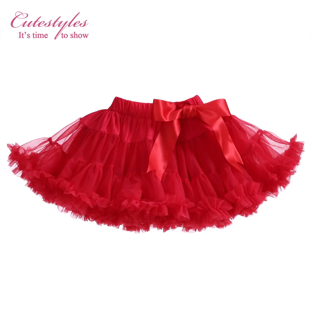 Cutustyles Red Girls Skirts Wedding Party Tutu Skirt Princess Ball Gown ...