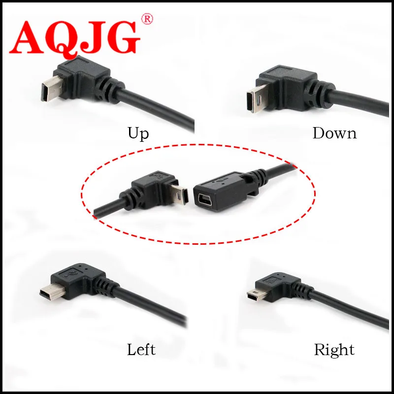 1pcs-Mini-USB-male-female-data-line-elbow-90-degree-right-angle-left ...
