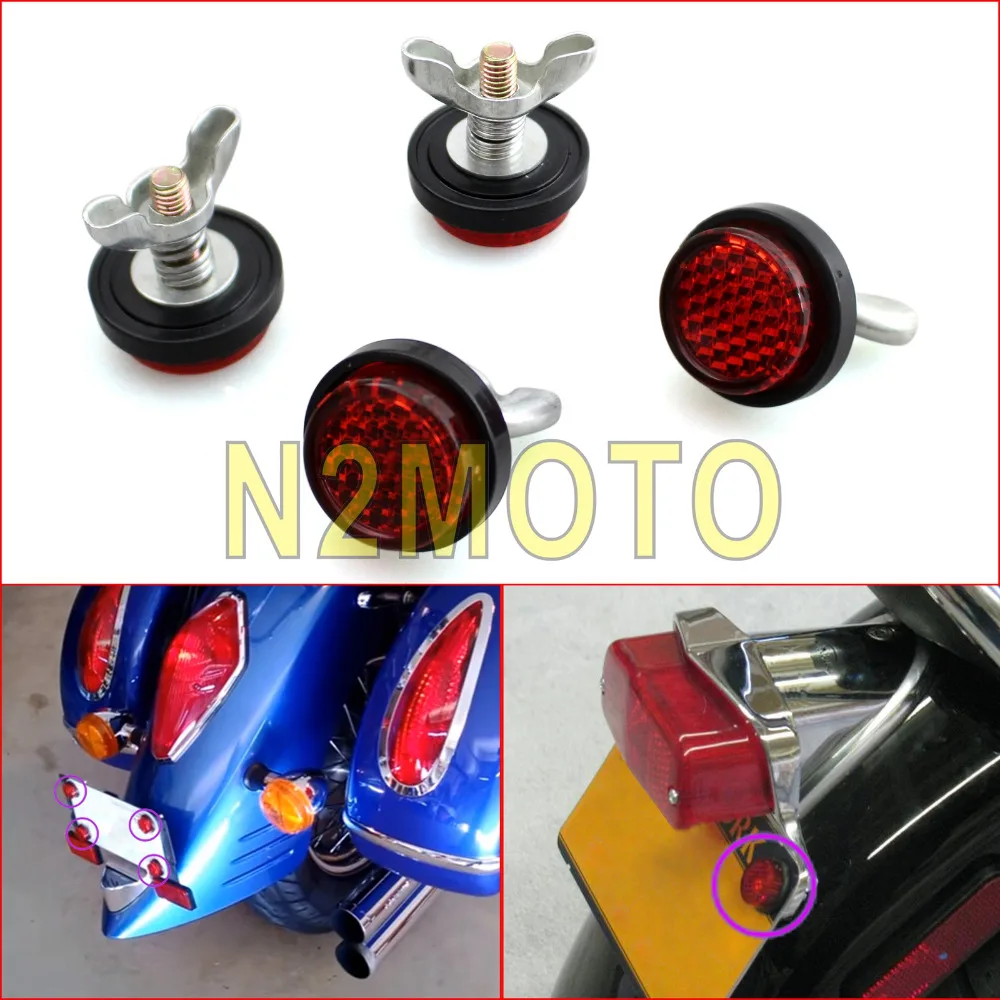 4pcs Mini License Number Plate Reflector with Mounting Spring ...