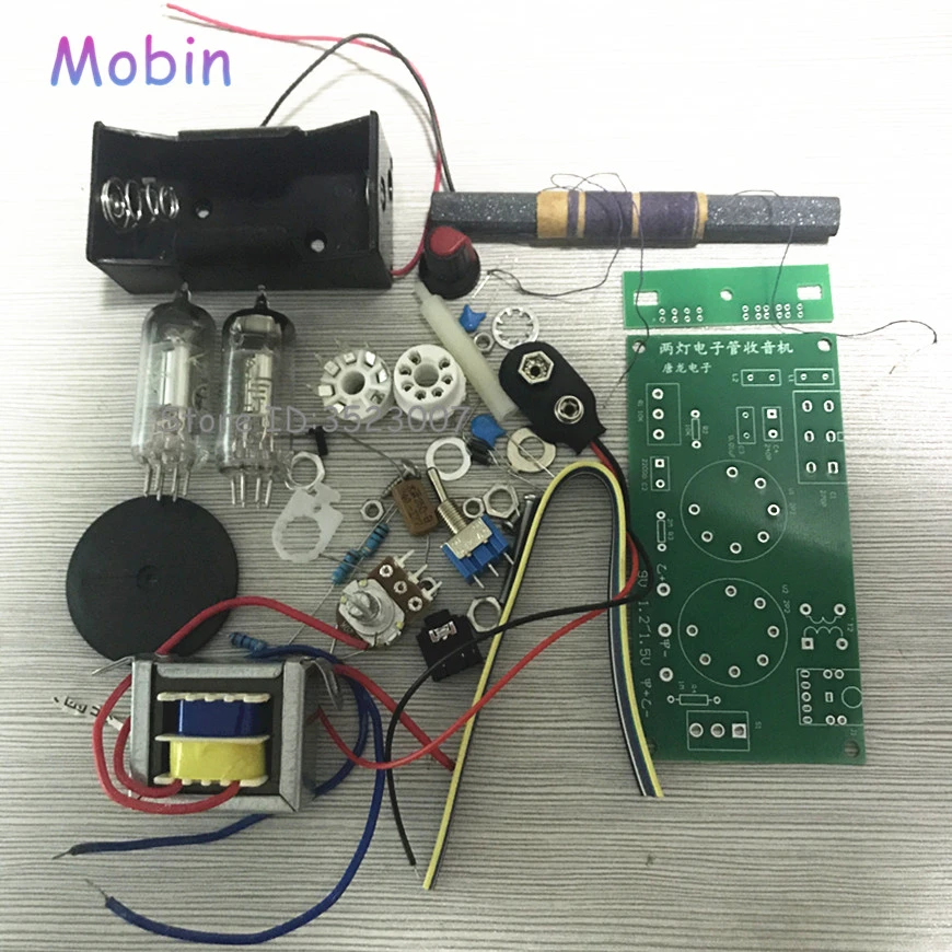 1pcs/lot Regenerative Tube Radio Kit Dc Two Lights Medium Wave Tube ...