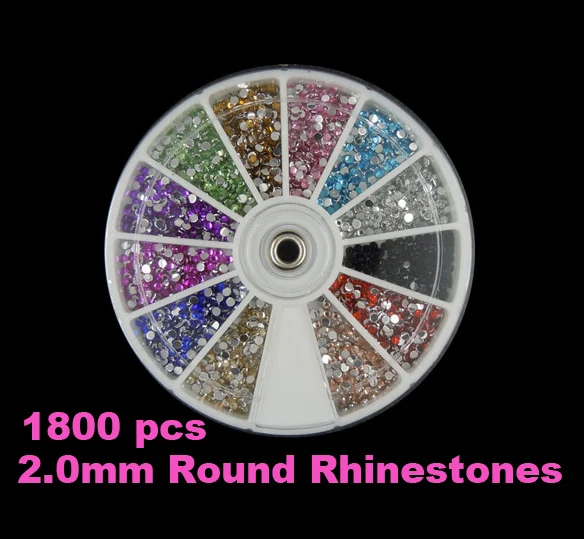 12Color 2.0mm Rhinestone in WHEEL for Nail Art Beauty and Iphone and ...