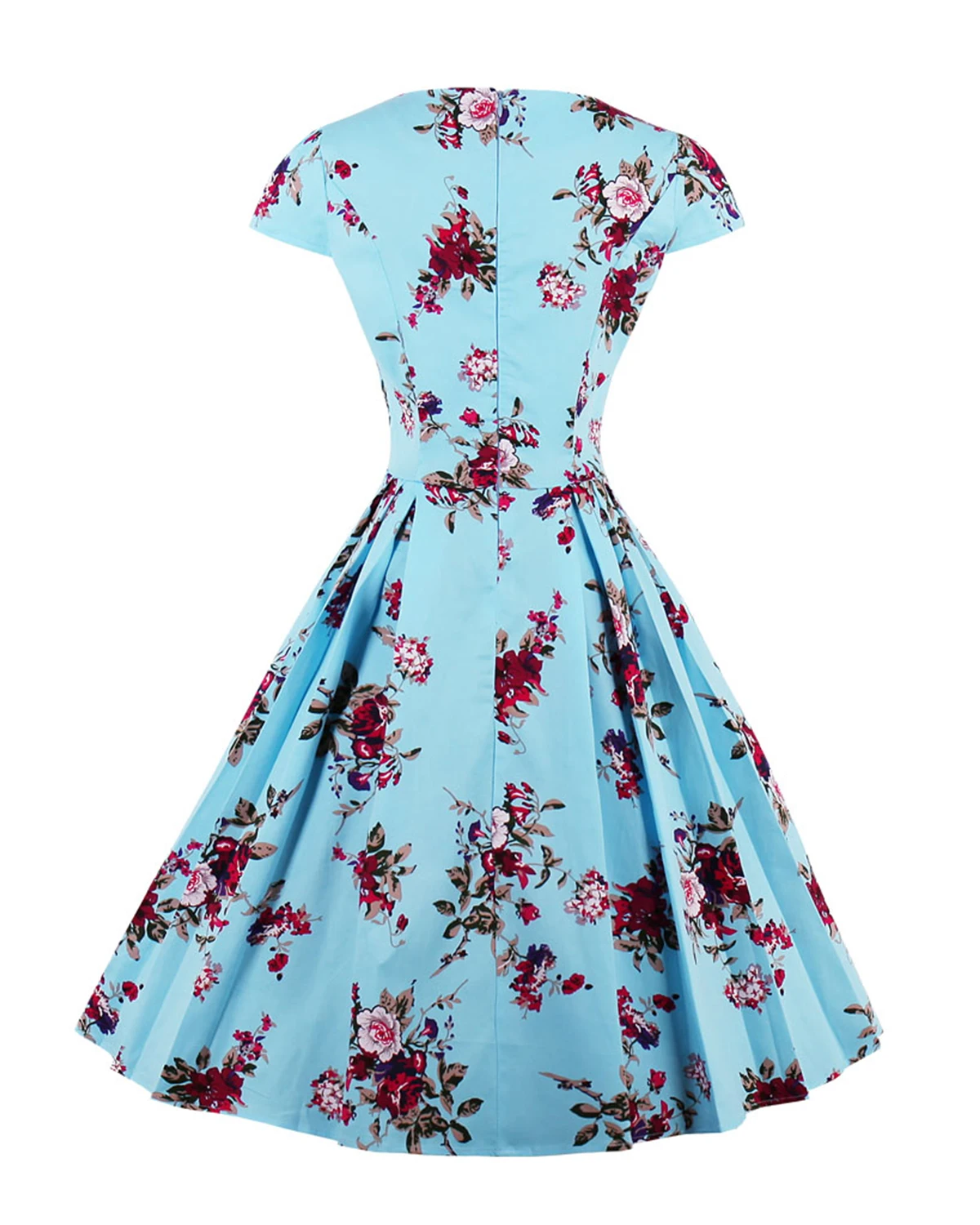 Retro Vintage Floral Print A-Line Dress | Uniqistic.com