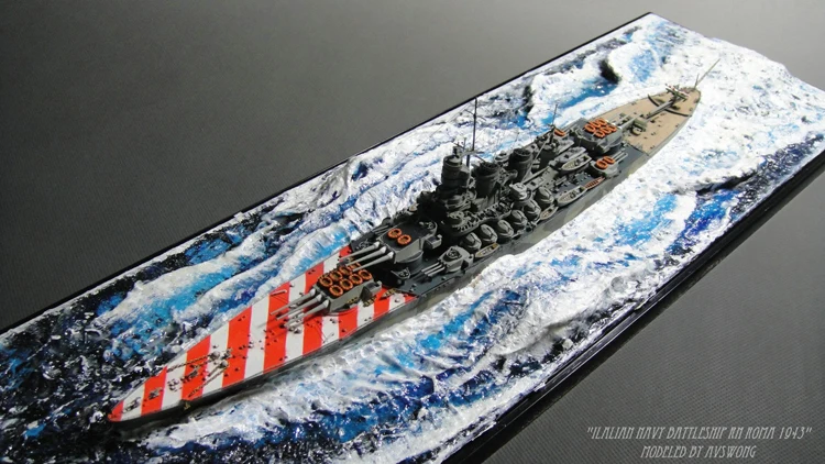 1:700 Scale Italian Navy Battleship RN Roma 1943 Trumpeter 1/700 ...