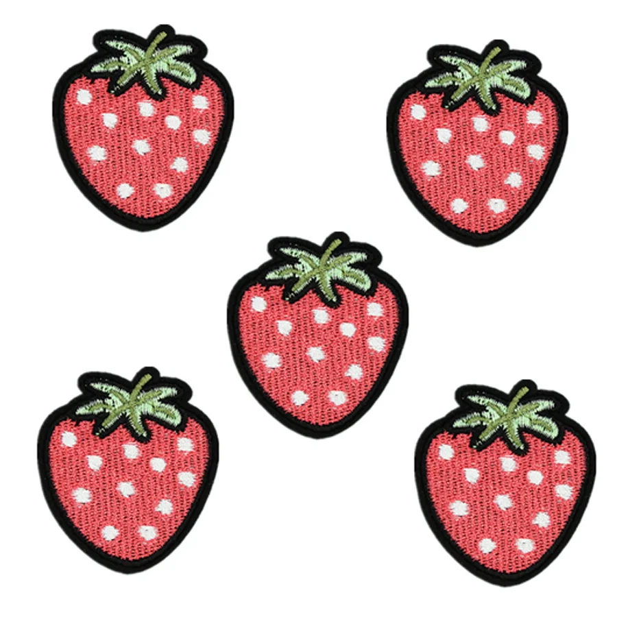10 Pcs Pink Strawberry Fruit Patch Sew Or Iron On Patch Embroidered ...