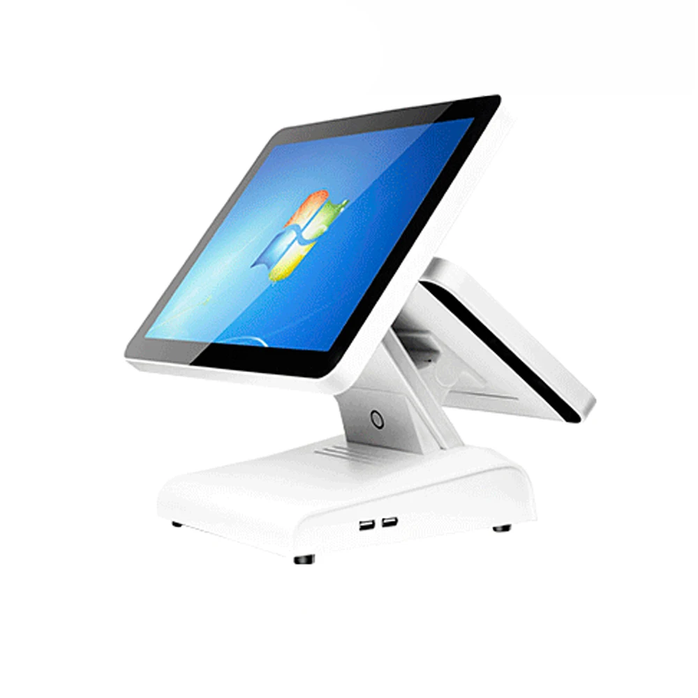 POS1619D Dual Screen LCD Restaurant Touch POS System Terminal All In ...