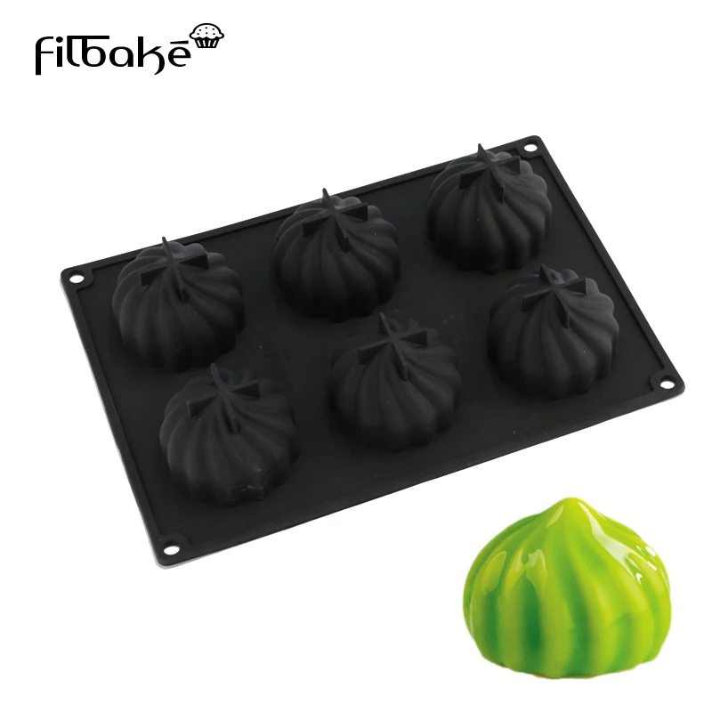 FILBAKE 6 Cavity Steamed Dumplings Cyclone Shaped Silicone Cake Molds ...