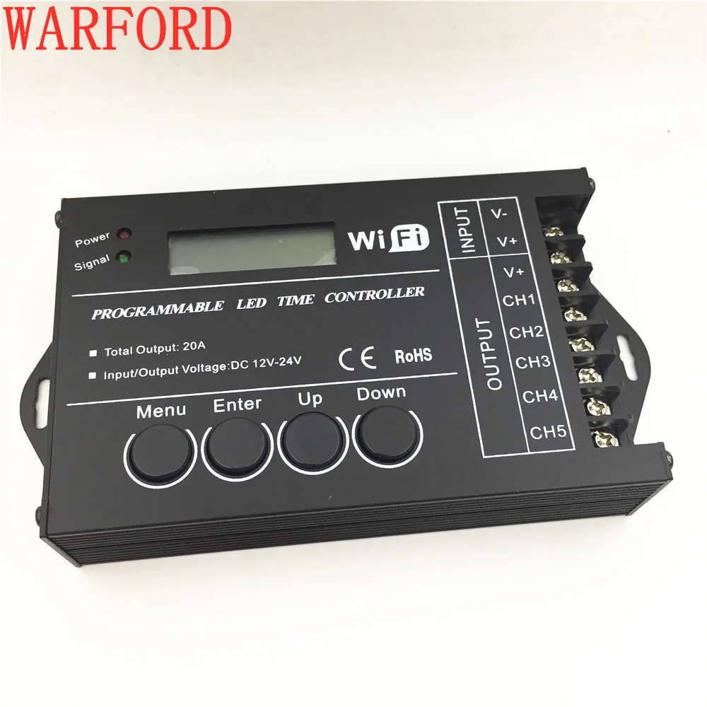 DC12 DC24V TC421 WiFi time programmable led controller dimmer rgb ...