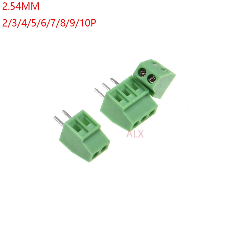 10pcs Kf120-2.54-2p 3p 2.54mm Pitch Straight Pin Pcb Screw Terminal Block Connector 2pin 3pin ...