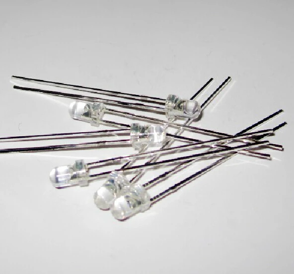 3mm led white 100pcs F3 LED 3MM WHITE white DIP2 Long legs 2.7 2.8V New ...
