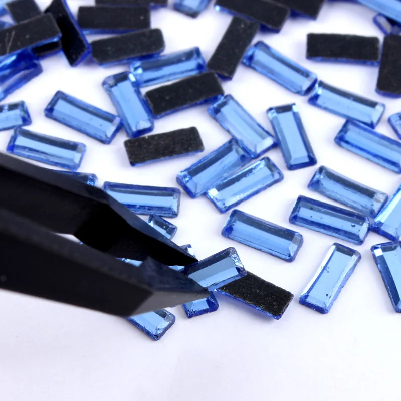 Hotfix stone Strip shape 3x7MM 300pcs/lot Lt Sapphire Hotfix Rhinestone ...