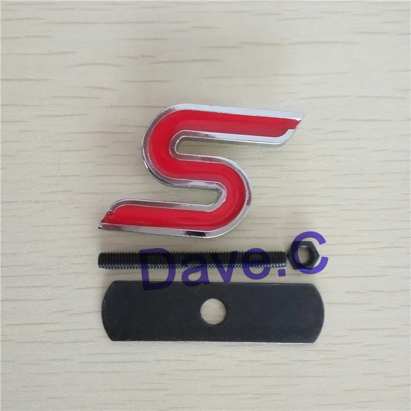 For Zetec S Front Grille Grill Emblem Metal 3D Red Badge For Car ...