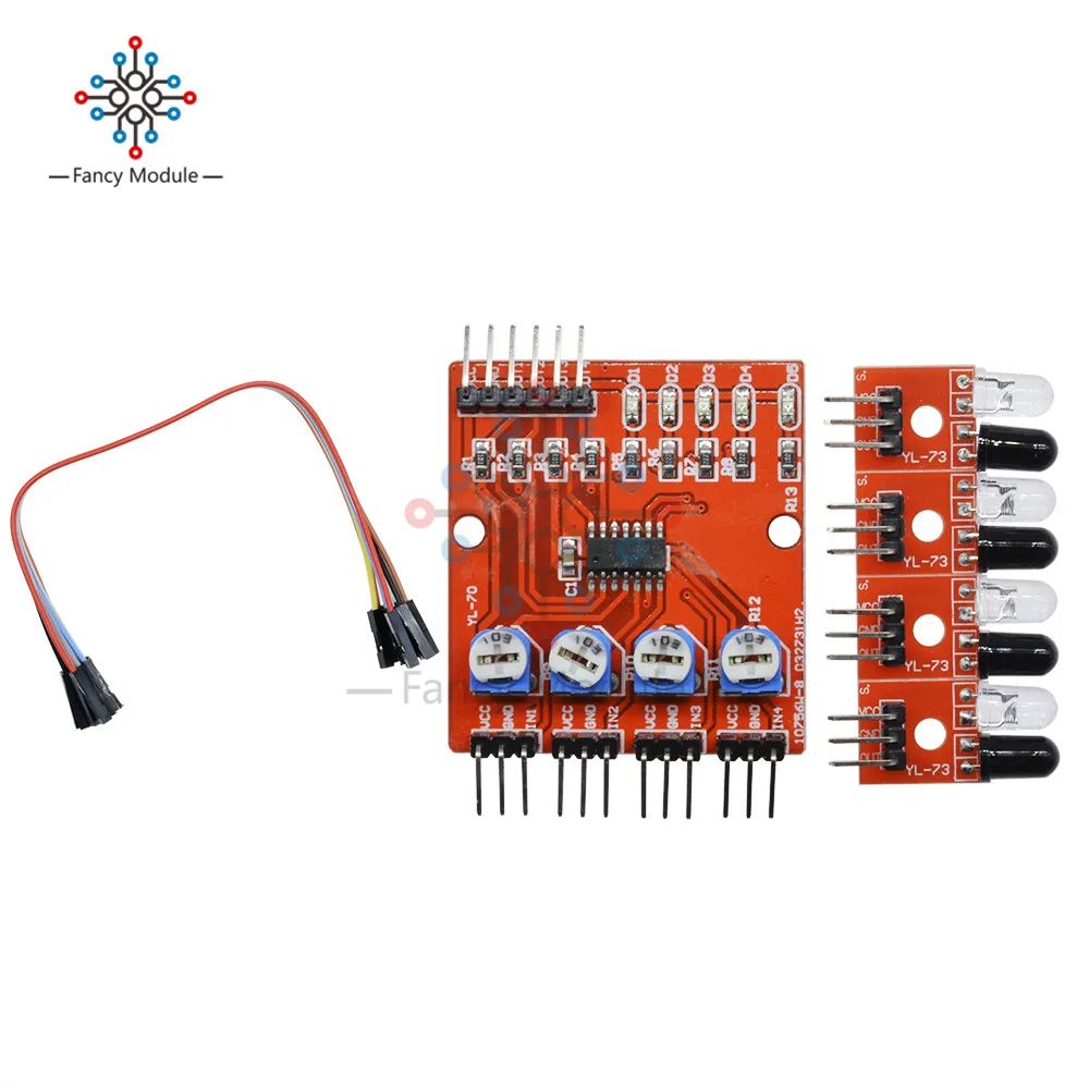 Four Way Infrared Tracing 4 Channel Tracking Line Sensor Module ...