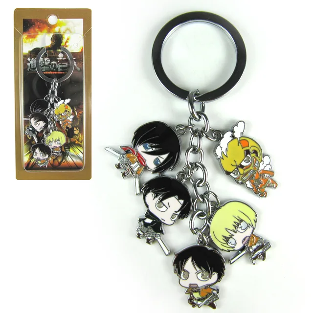 Q version Attack on Titan cartoon keychain Rivaille Levi Mikasa ...