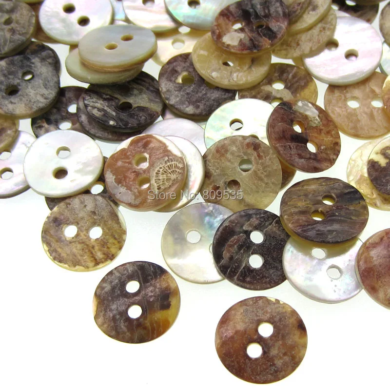 50pcs-Natural-Shell-Buttons-Mother-of-Pearl-Round-Button-2-Hole-For ...