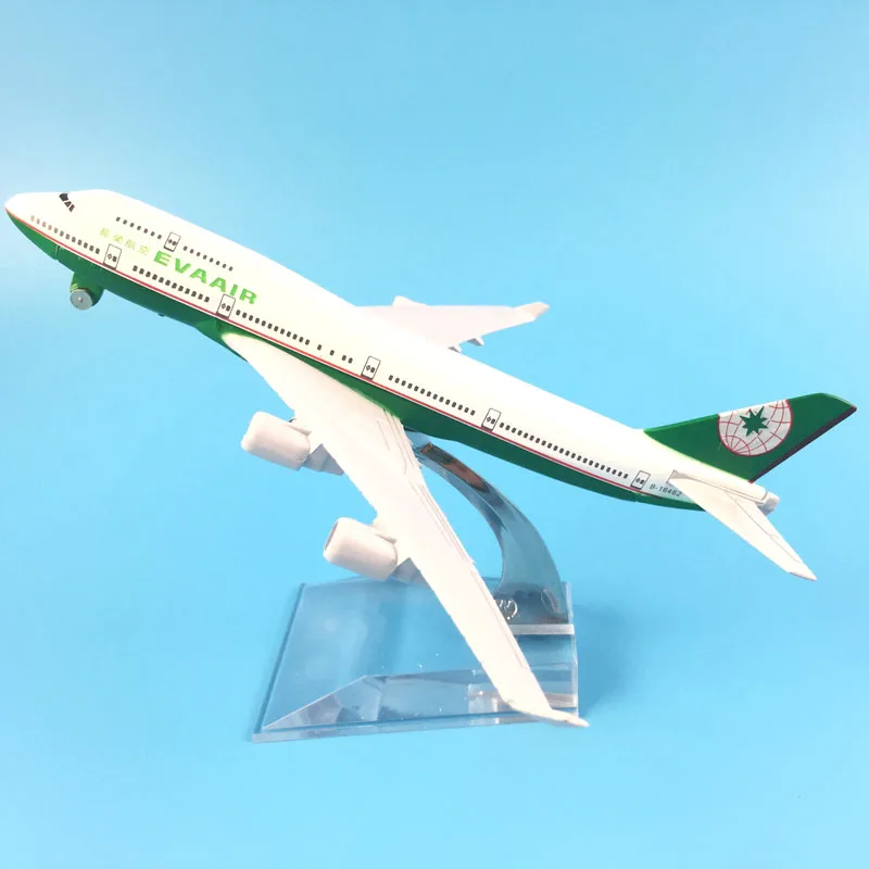Airplane Model Toy 16CM EVA AIR Boeing 747 Aircraft Plane Model Metal ...