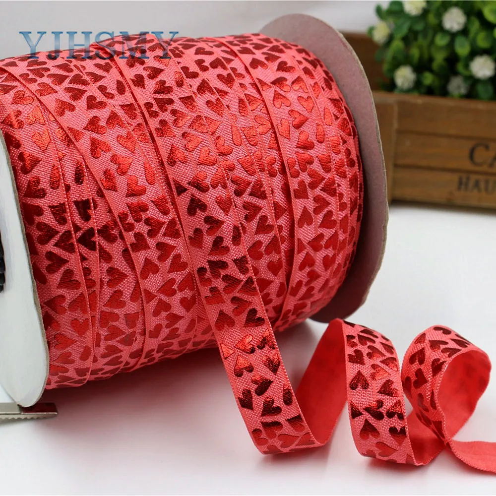 YJHSMY E 17707 76 16 Mm Heart Shaped Bronzing Printing Elasticity