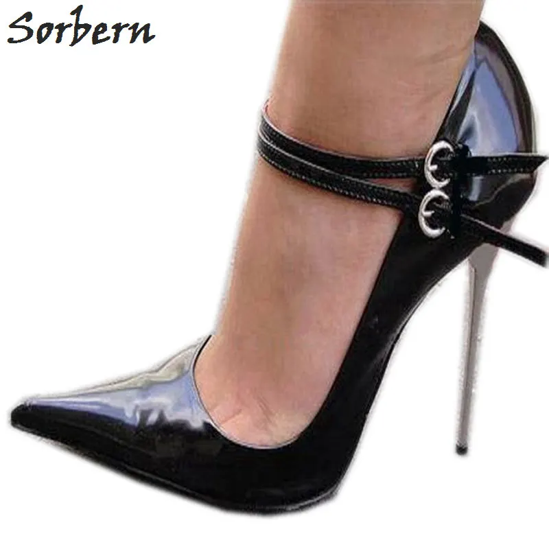 Sorbern-Sexy-Stilettos-Spitz-12Cm-14Cm-Silber-Metall-High-Heels-Frauen ...