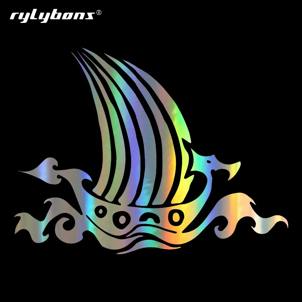 Rylybons Interesting Viking Ship Dragon Boat Vinyl Car Sticker ...
