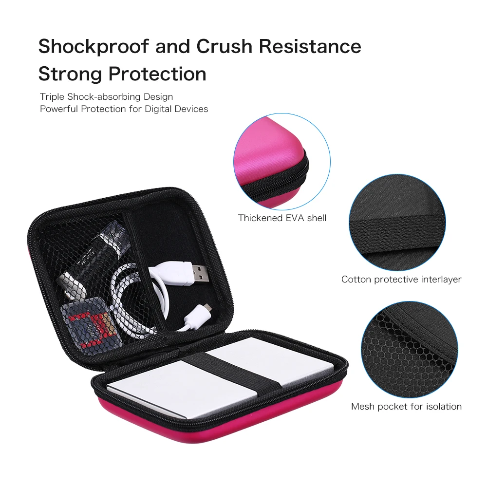 Hard Drive Carrying Case EVA Shockproof 2.5" inch Pouch Bag External ...