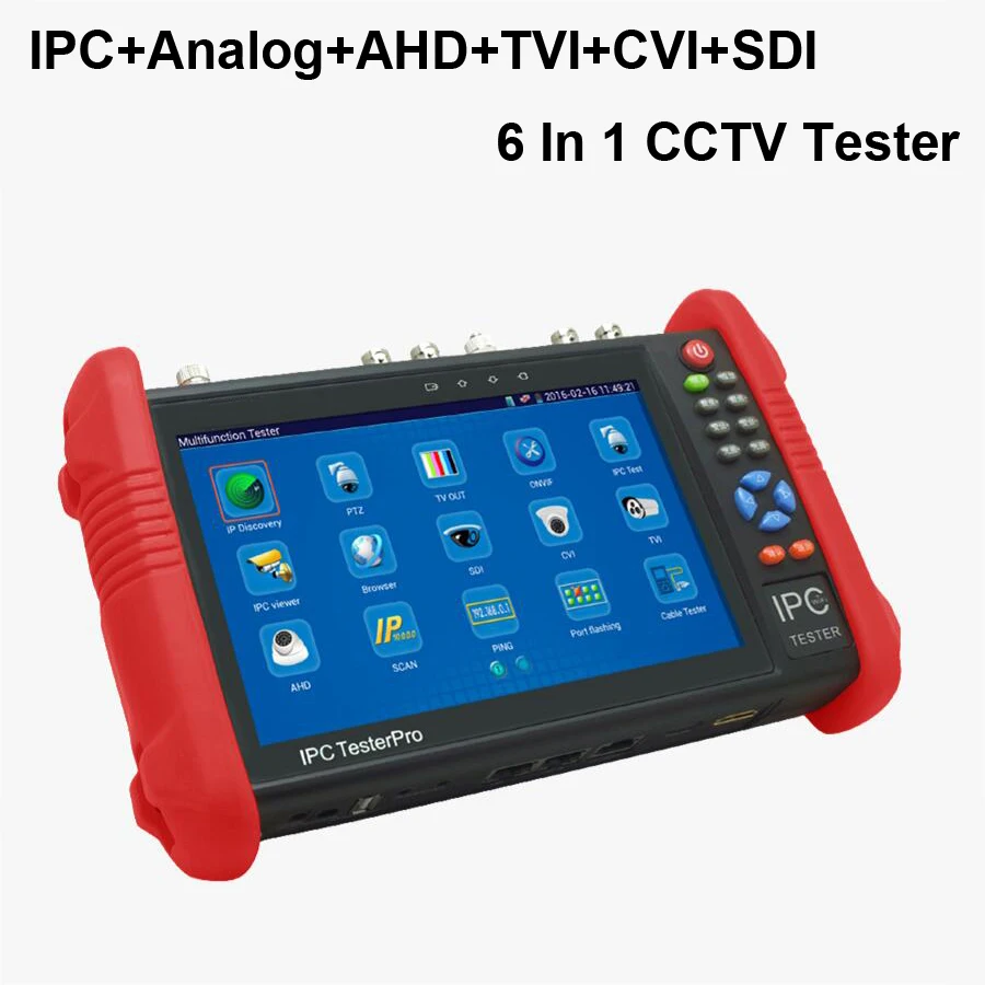Probador de cámara IP CCTV Tester 7 pulgadas IPS HD 6 en 1: IP ...