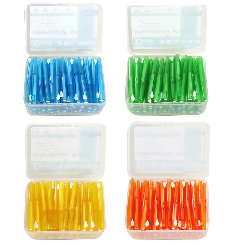 60 pcs Push-Pull Interdental Brush Multiple specifications Interdental ...