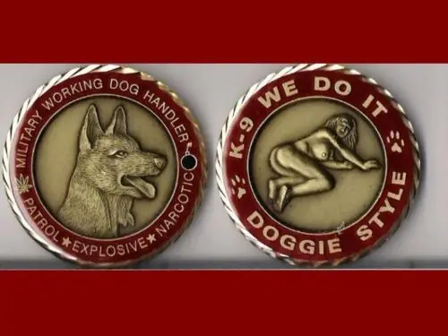 WORKING DOG K9 Handler Military Challenge Coin / Red 50pcs/lot DHL free ...